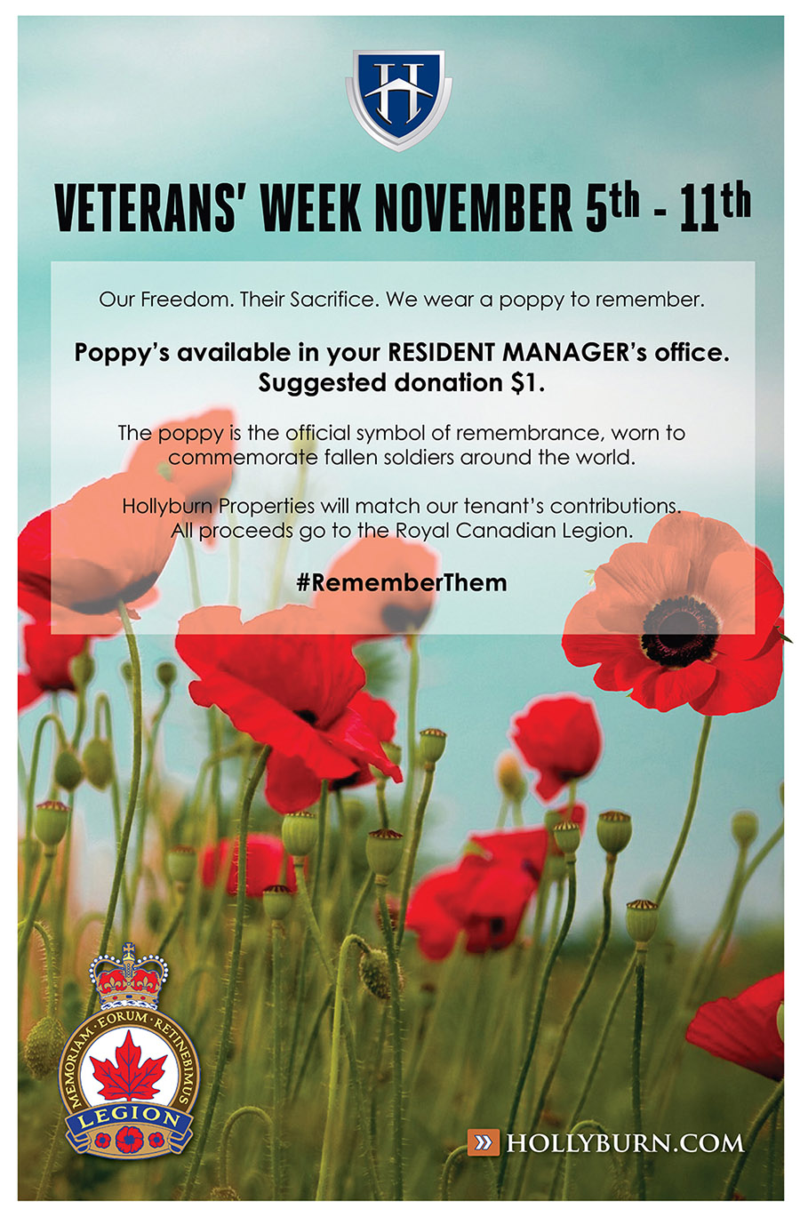 Veteran's Week - Lest We Forget - Hollyburn Properties